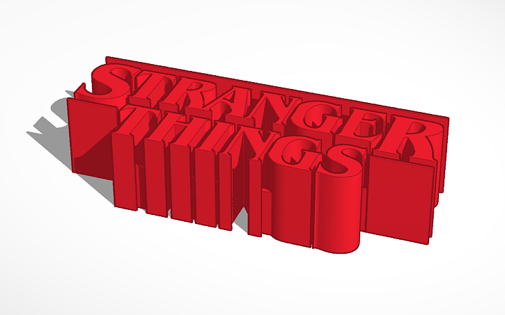 3D design Stranger things logo - Tinkercad