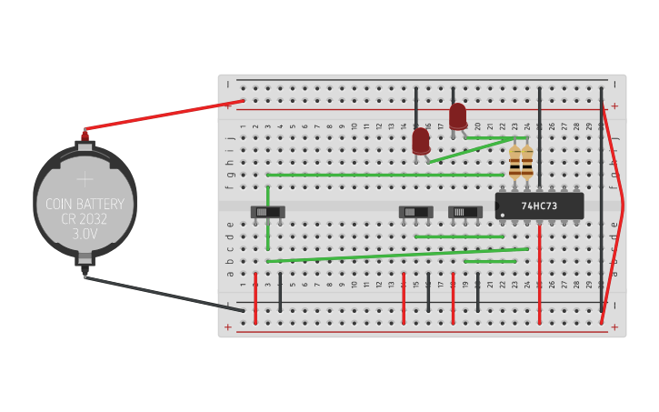 Circuit design Flip flop T - Tinkercad