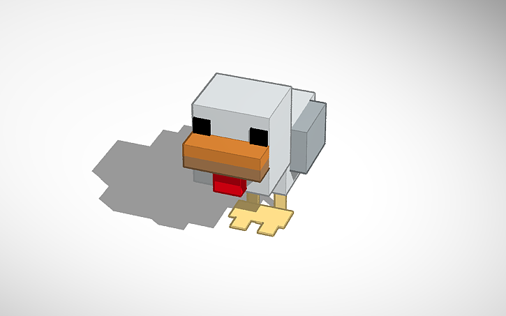 3D design Minecraft Baby Chicken - Tinkercad