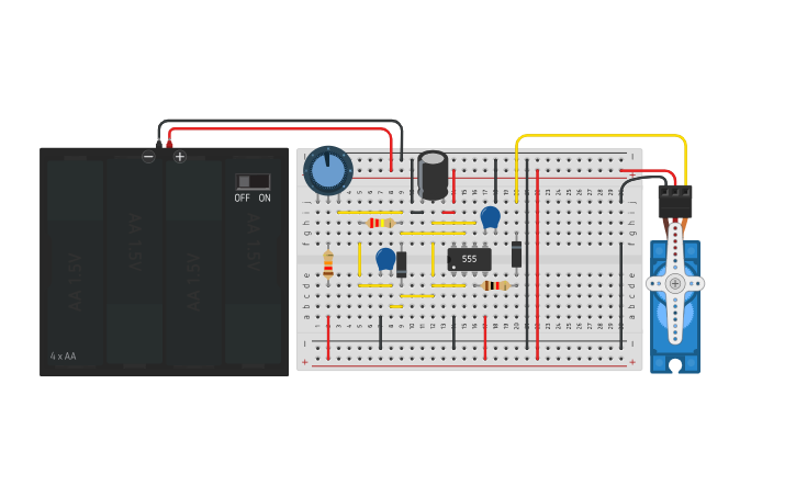 Circuit Design Servo Tester Circuit Using 555 Timer Ic Tinkercad