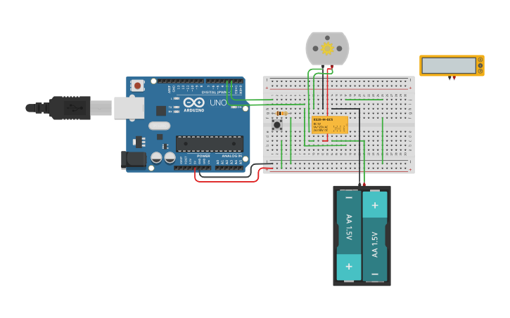 Circuit design DPDT RELAY - Tinkercad