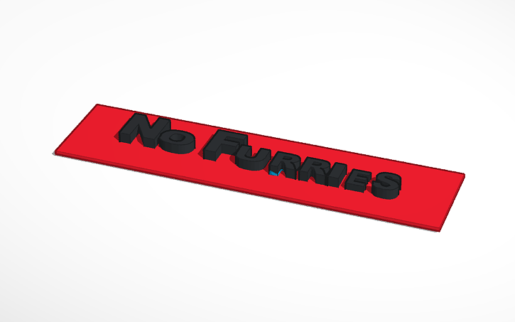 3D design Anti-Furry Sign - Tinkercad
