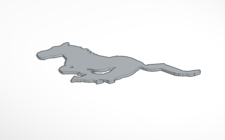 3D design mustang symbol - Tinkercad
