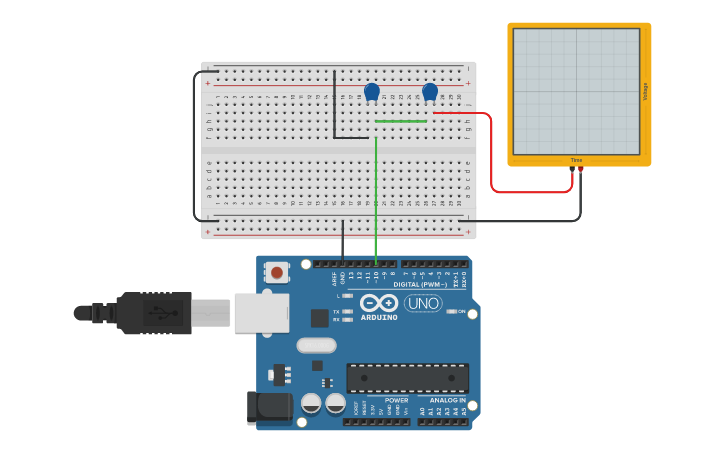 Circuit design Generate sine wave with arduino - Tinkercad