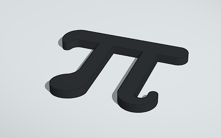 3D design Pi Symbol - Tinkercad