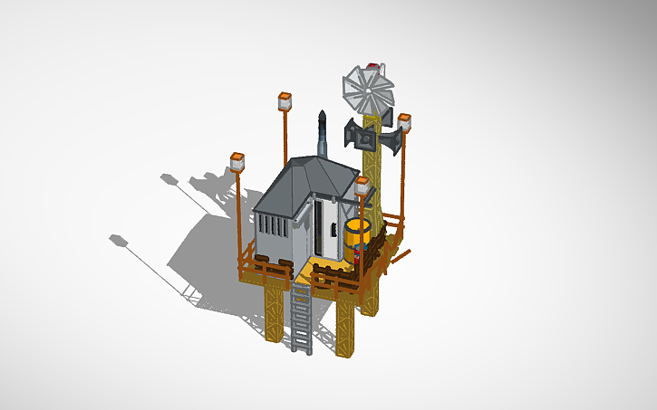 3D design ocean platform - Tinkercad