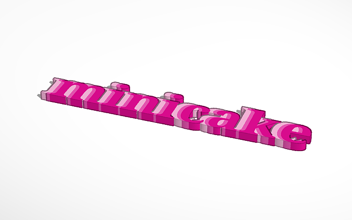 3D design minicake name in motion effect - Tinkercad