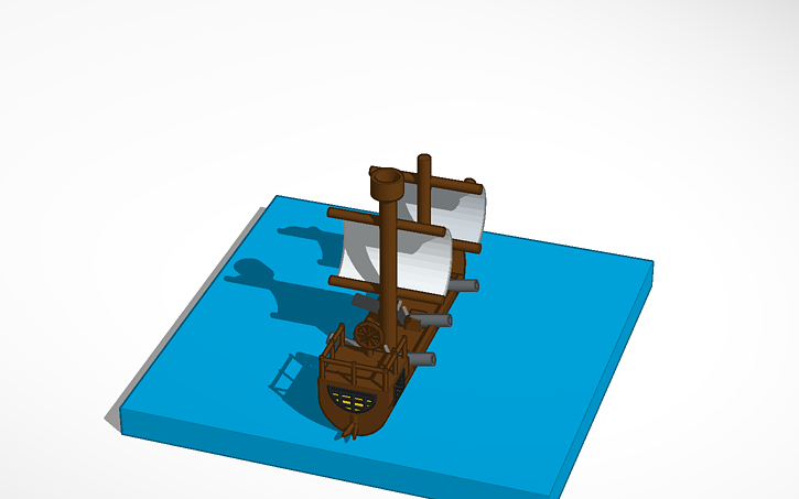 3D design pirate ship - Tinkercad