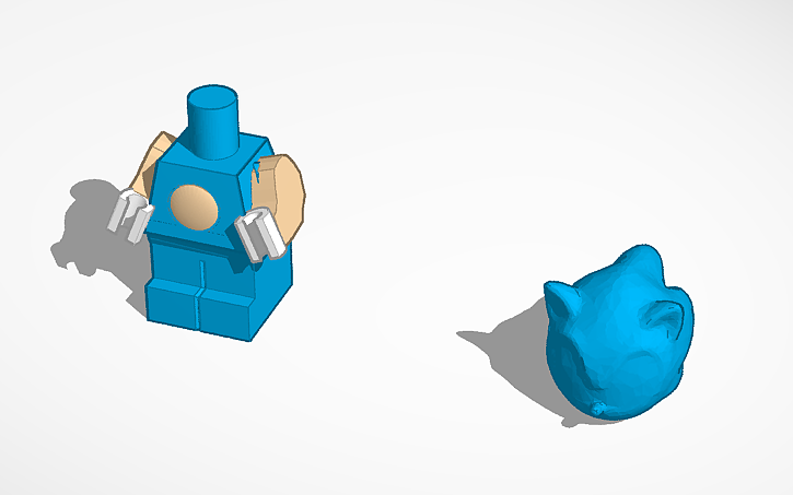 3D design Lego Mini Sonic Head and Body - Tinkercad
