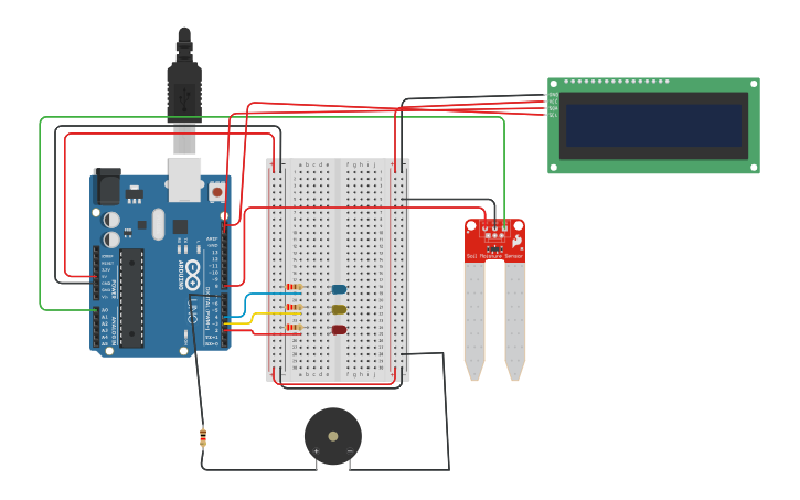 Circuit design Moisture sensor - Tinkercad