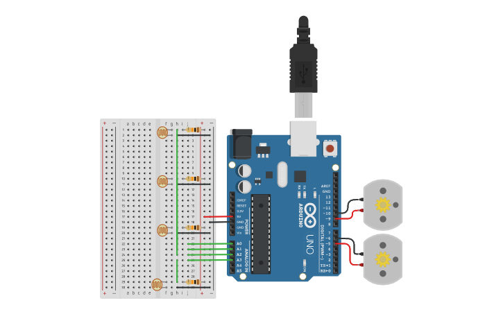 Circuit design Tarefa Fuzzy - Tinkercad