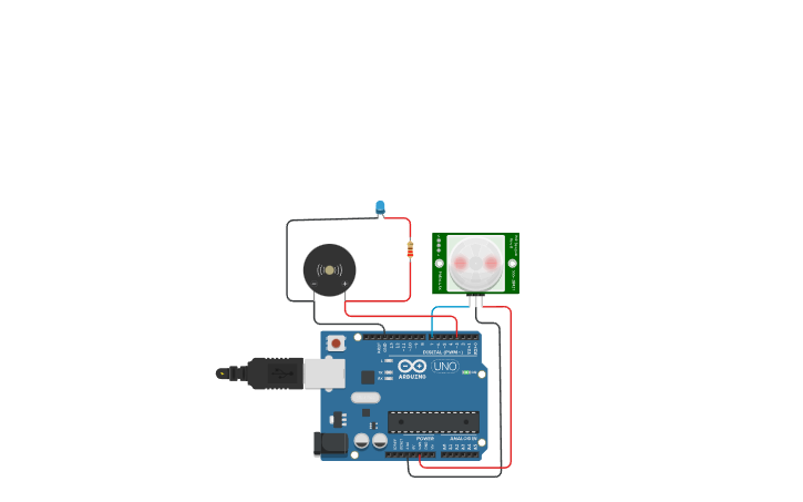 Circuit design PIR Sensor Project - Tinkercad