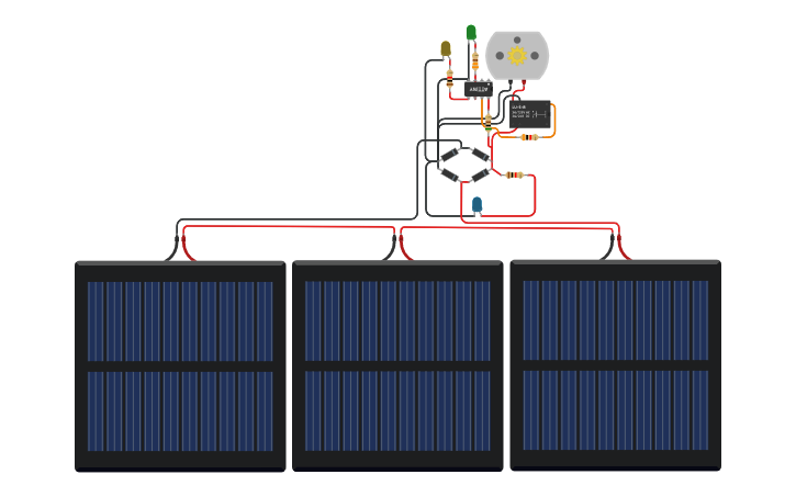 Circuit design Solar Panel Setup - Tinkercad