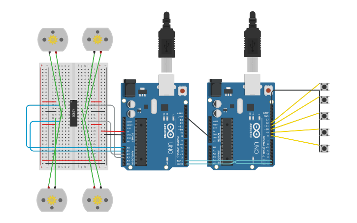 Circuit design Self-Driving Cars A1 - Tinkercad
