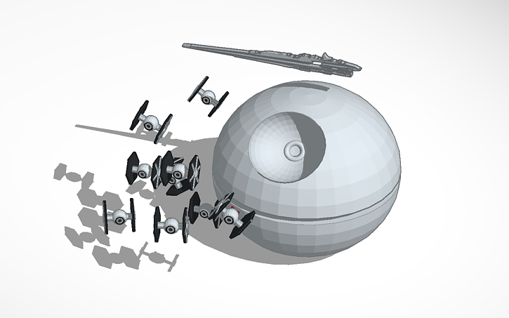 3D design death star and TIE fighters - Tinkercad