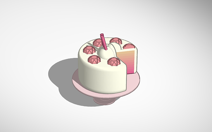3D design Day 5 of TF10D: Strawberry gradient cake - Tinkercad
