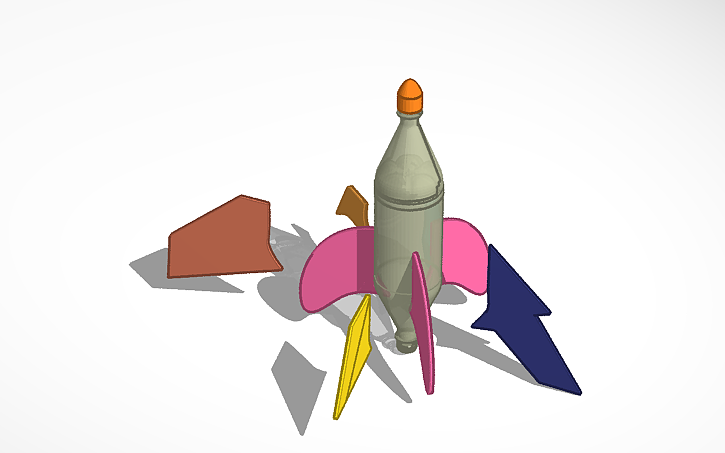 3D design Water Rocket with Fins - Tinkercad