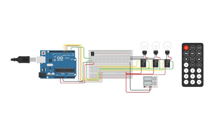 Circuit design Lampada com controle remoto - Tinkercad