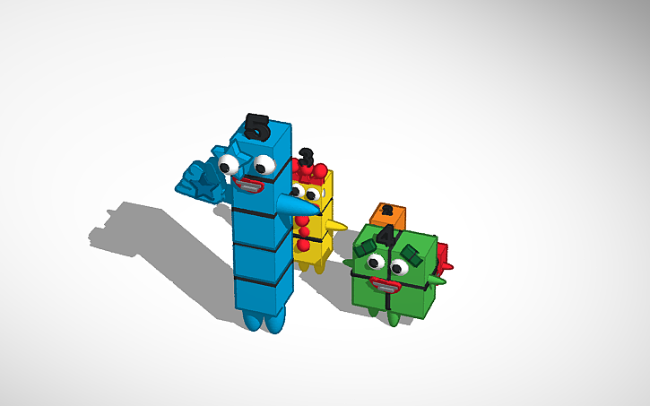 3d Design Number Blocks 1 To 5 Tinkercad