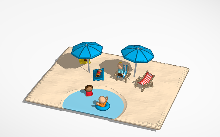 3D design Copy of Summer Beach - Tinkercad