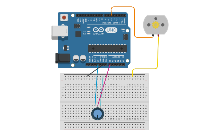Circuit design Arduino Motor - Tinkercad