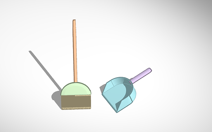 3D design BROOM & DUSTPAN - Tinkercad