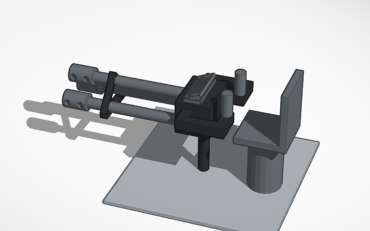 3D design mounted turret - Tinkercad