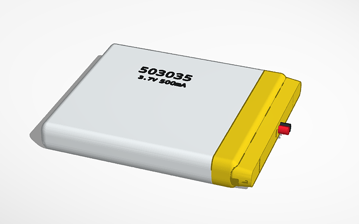 3D design 3.7V 500mAh 503035 Rechargeable Lithium Polymer Battery ...