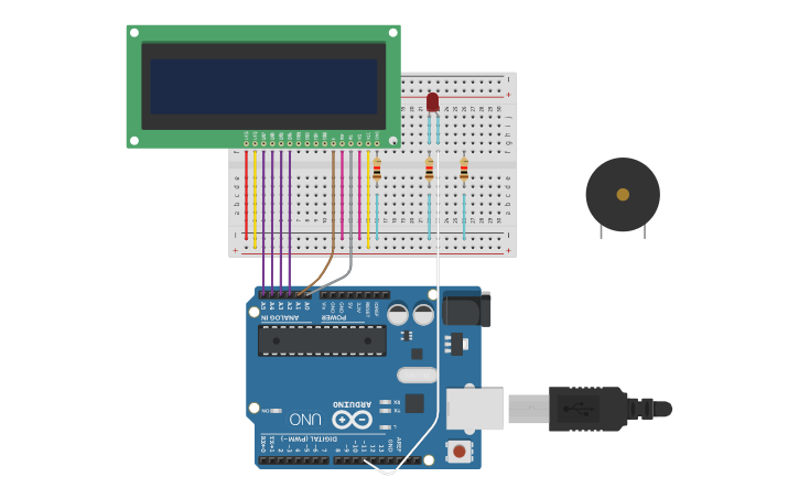 Circuit design Alarmbot - Tinkercad