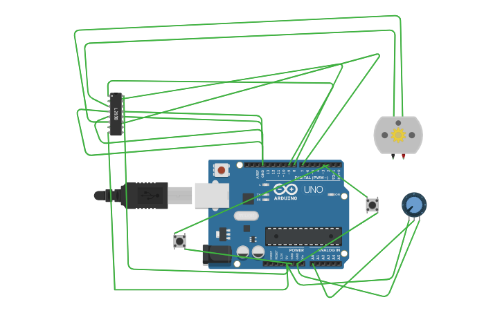 Circuit design dc motor control using L293D - Tinkercad