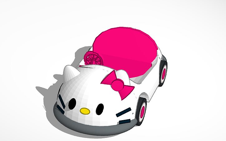 3D design hello kitty car - Tinkercad