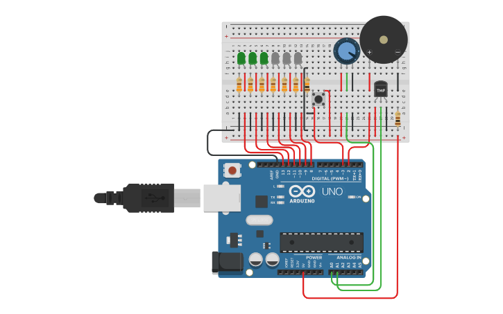 Circuit design Evaluación N°2 problema N°1 - Tinkercad