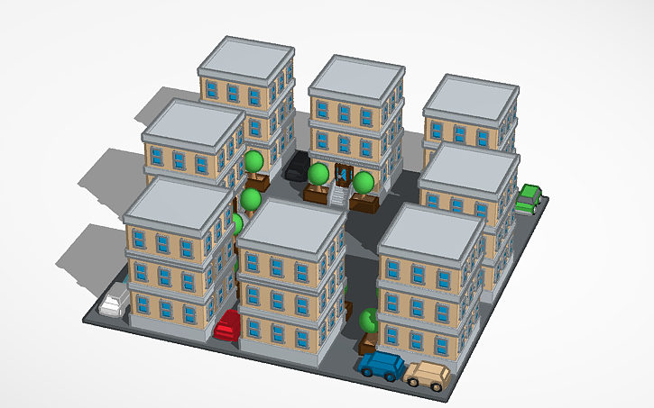 3D design A Cool City - Tinkercad