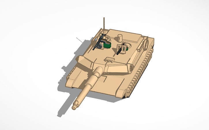 3D design m1a2 abrams with detailed 50 cal - Tinkercad