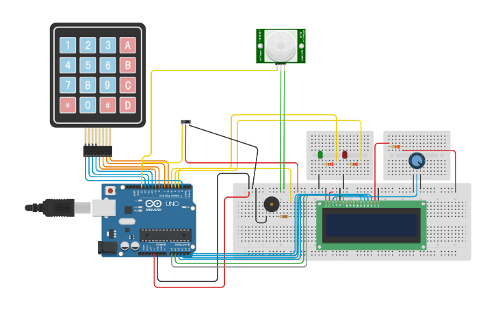 Circuit design Home Security Alarm System - Tinkercad