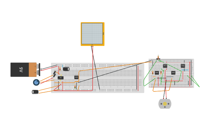Circuit design NE555 Motor - Tinkercad
