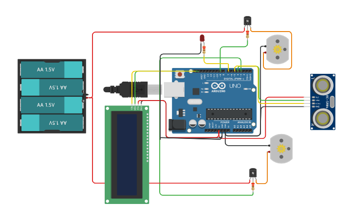 Circuit Design Avoid Obstacle In Arduino Car Tinkercad