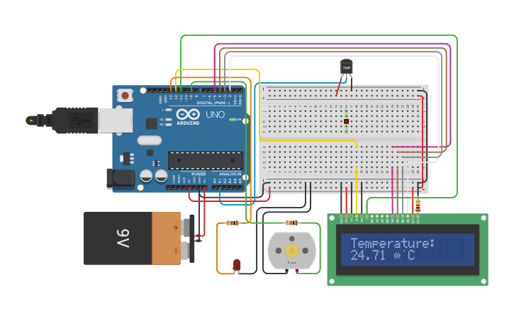 Circuit design Automatic Fan System - Tinkercad