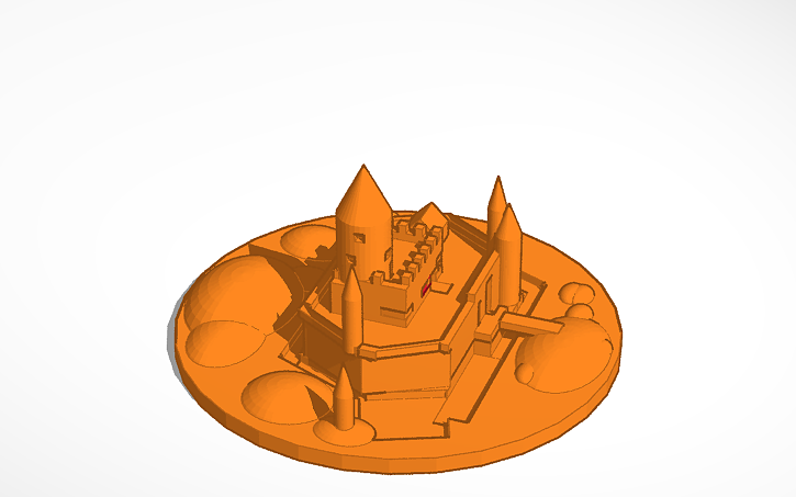 3D design Castle with moat - Tinkercad