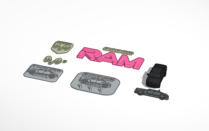 3D design Dodge Ram Key Rack - Tinkercad
