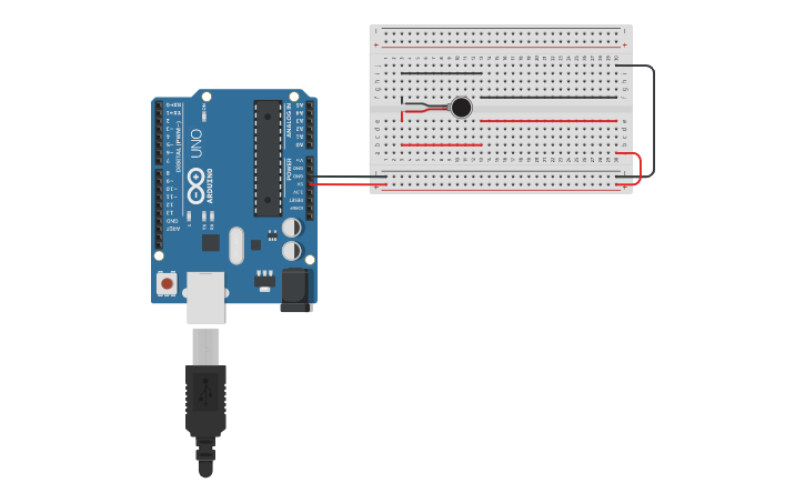 Circuit design Simple Arduino + Breadboard circuit - Tinkercad