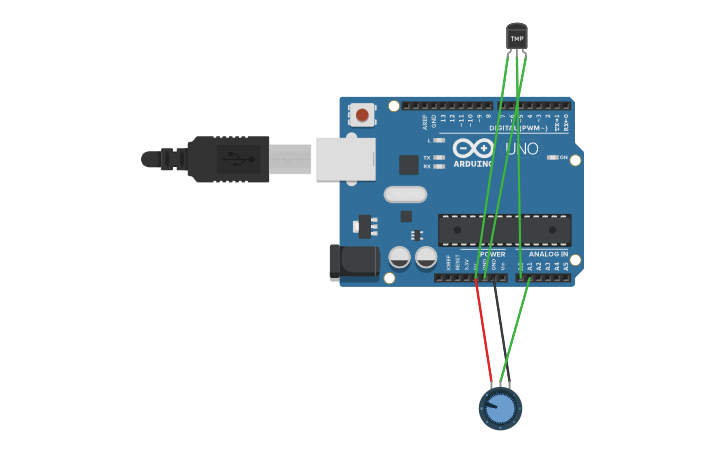 Circuit design DHT11 temperature with humidity sensor - Tinkercad