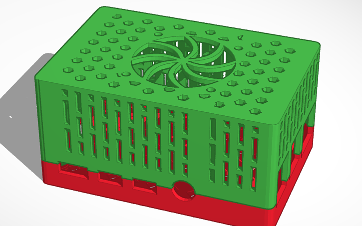 3D design Raspberry Pi 4 case with fan - Tinkercad