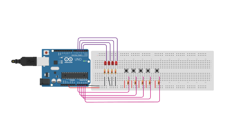 Circuit design LEDS - Tinkercad