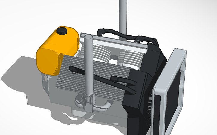 3D design V4 engine - Tinkercad