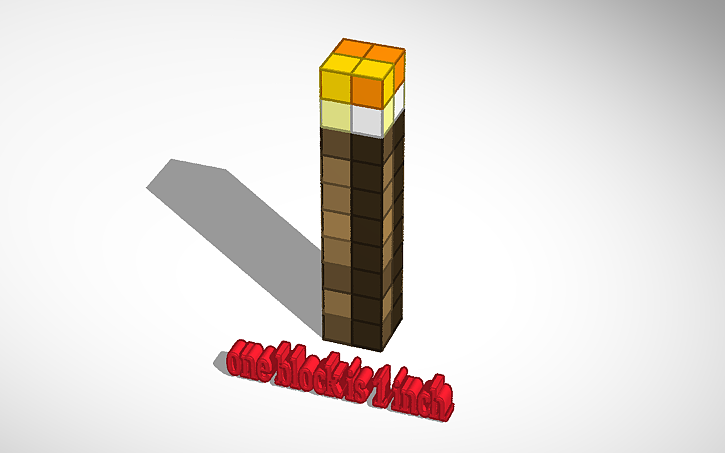 3D design Minecraft torch - Tinkercad