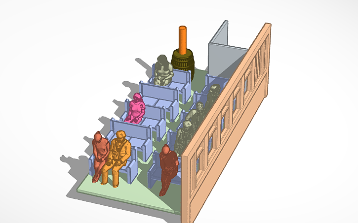 3D design HO Shorty Coach Interior R2 - Tinkercad
