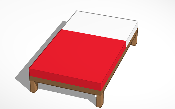 3D design Minecraft Red Bed - Tinkercad
