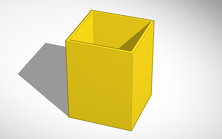 3D design Square Pencil Holder - Tinkercad