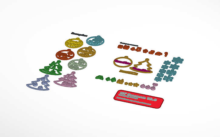 3D design Christmas Ornament - Customizable Name & Ball KIT - Tinkercad